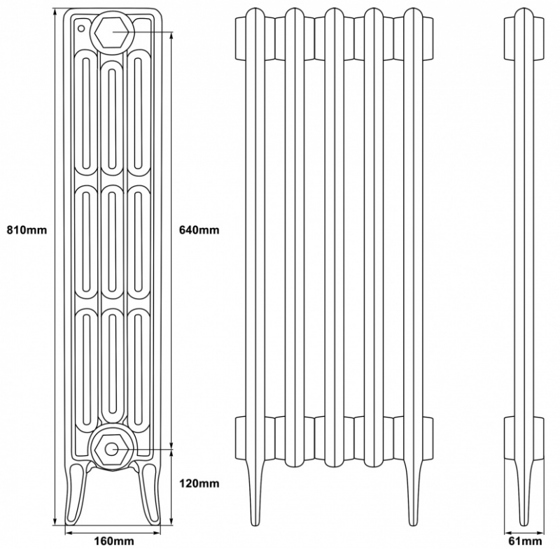 Victorian 4 Carron Cast Iron Radiator 810mm